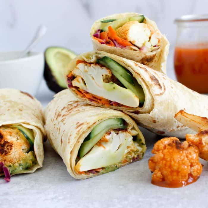 Buffalo cauliflower wraps - Katy Rexing